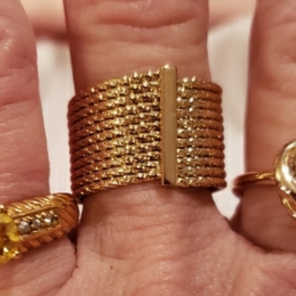 Diamonique | Jewelry | Beautiful Gold Stack Ring From Qvc Brand New ...